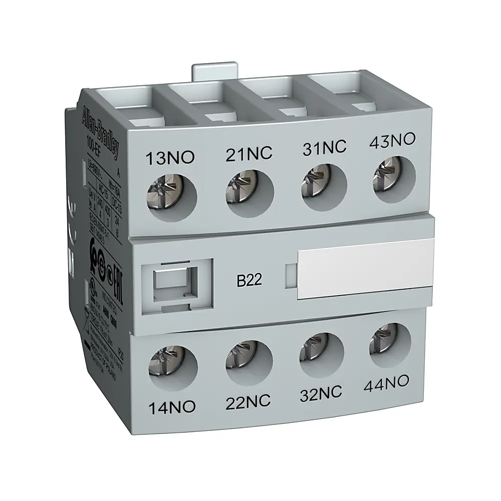 Contacto auxiliar frontal 4P 2NA+2NC para contactor 100-E 100-EFC22 ...
